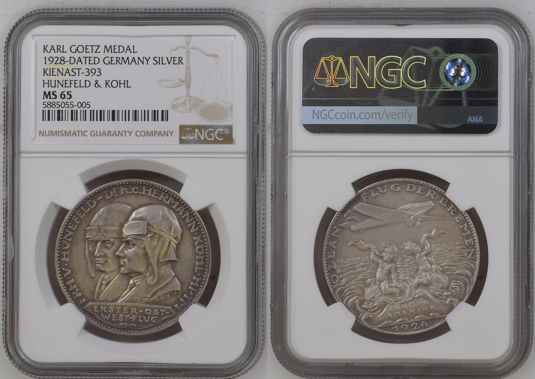 Germany Deutschland Karl Goetz Medaille SILVER Silbermedaille 1928 ...