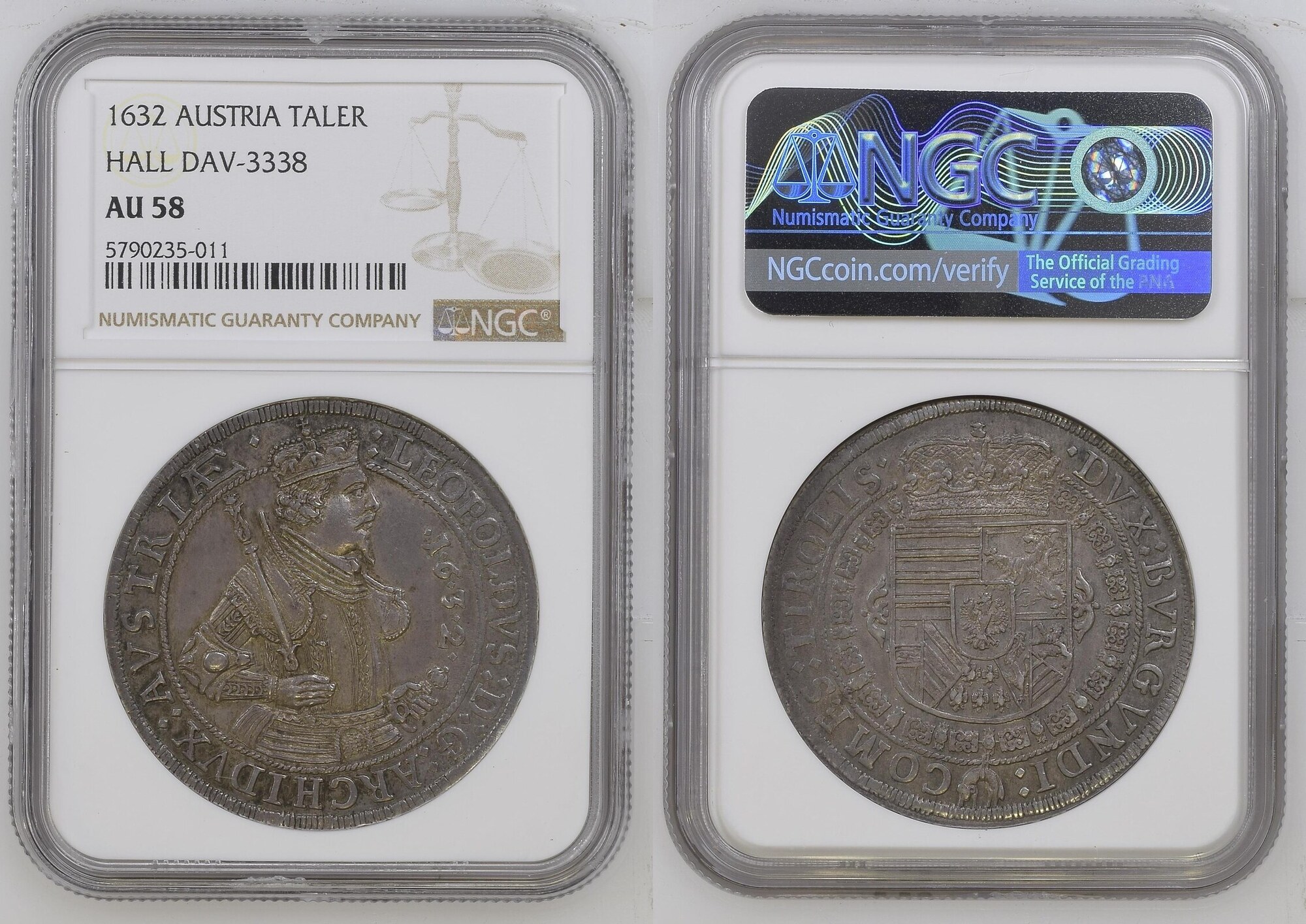 Österreich Austria TALER 1632 Hall Erzherzog Leopold V., Statthalter ...