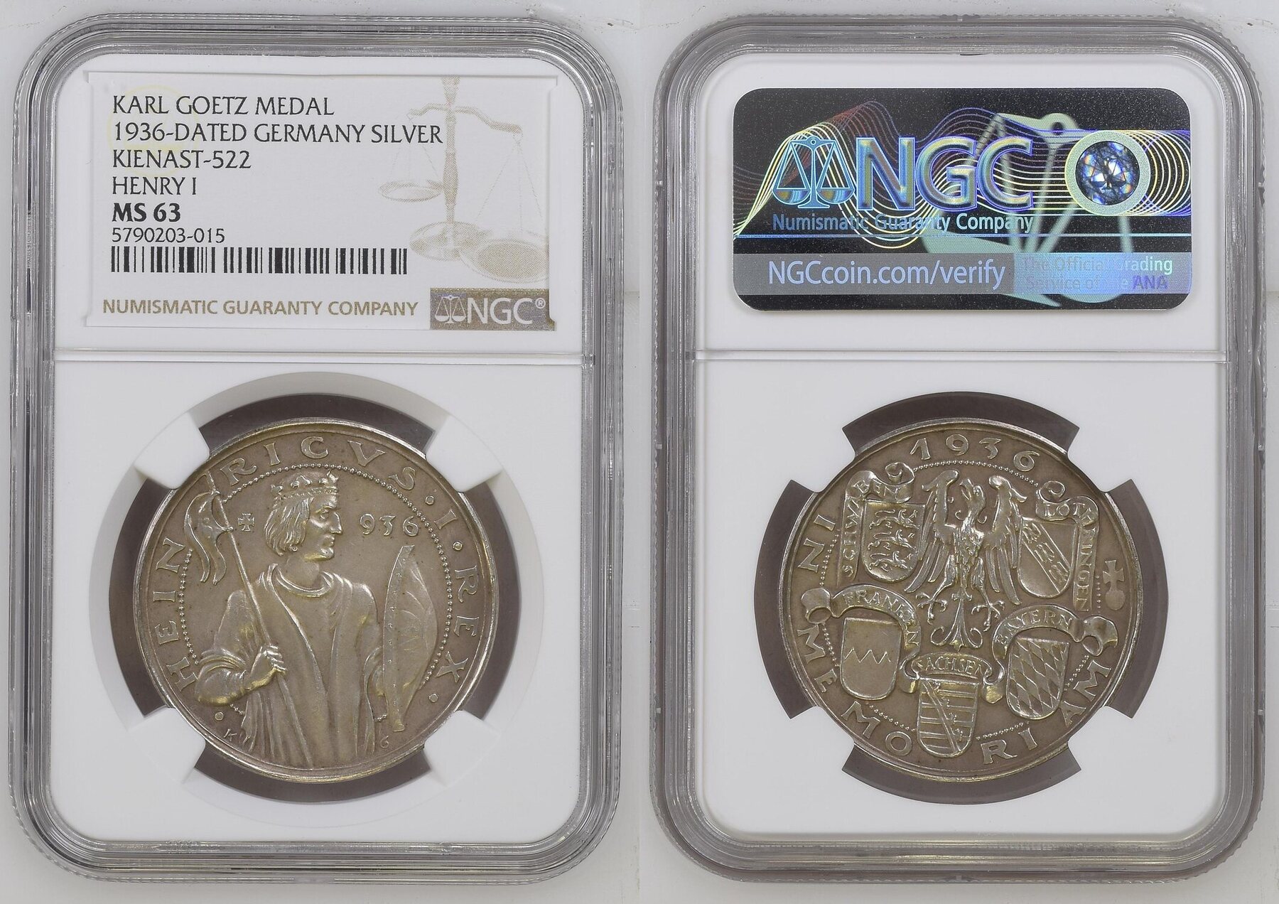 Deutschland Karl GOETZ 1933 - 1945 Silver Medal Silbermedaille 1936 ...