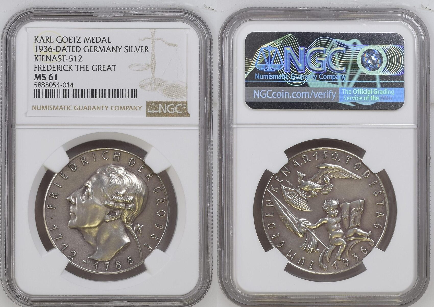 Germany Deutschland Karl Goetz Medaille Silvermedal Silbermedaille 1936 ...