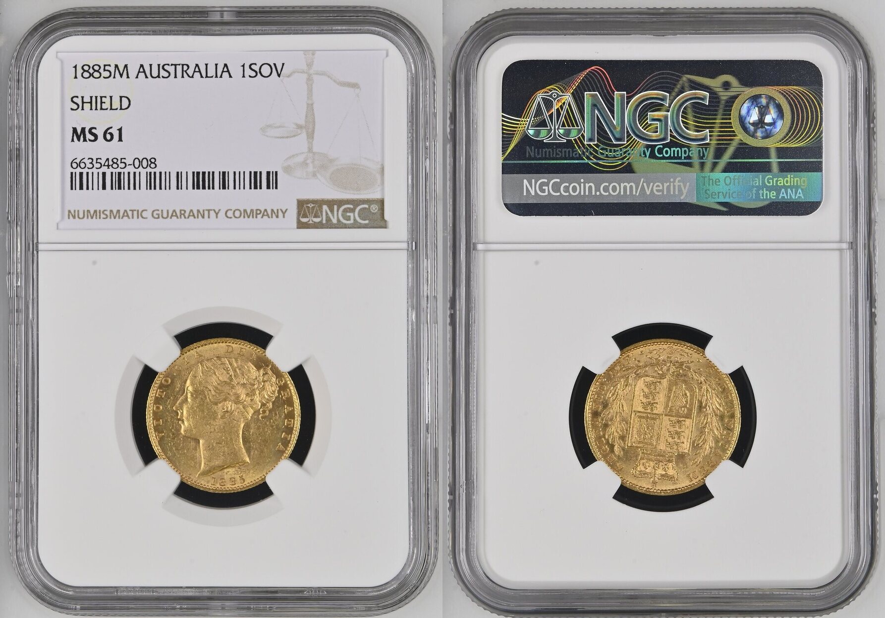 Australien Australia Sovereign 1885 M Queen Victoria 1858 - 1901 Shield ...