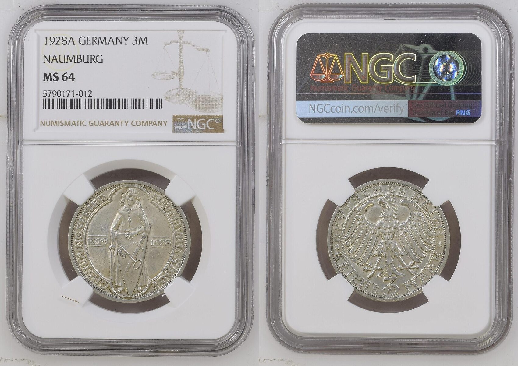 Weimarer Republik Germany Deutschland 3 Mark 1928 A 900 Jahre Naumburg ...