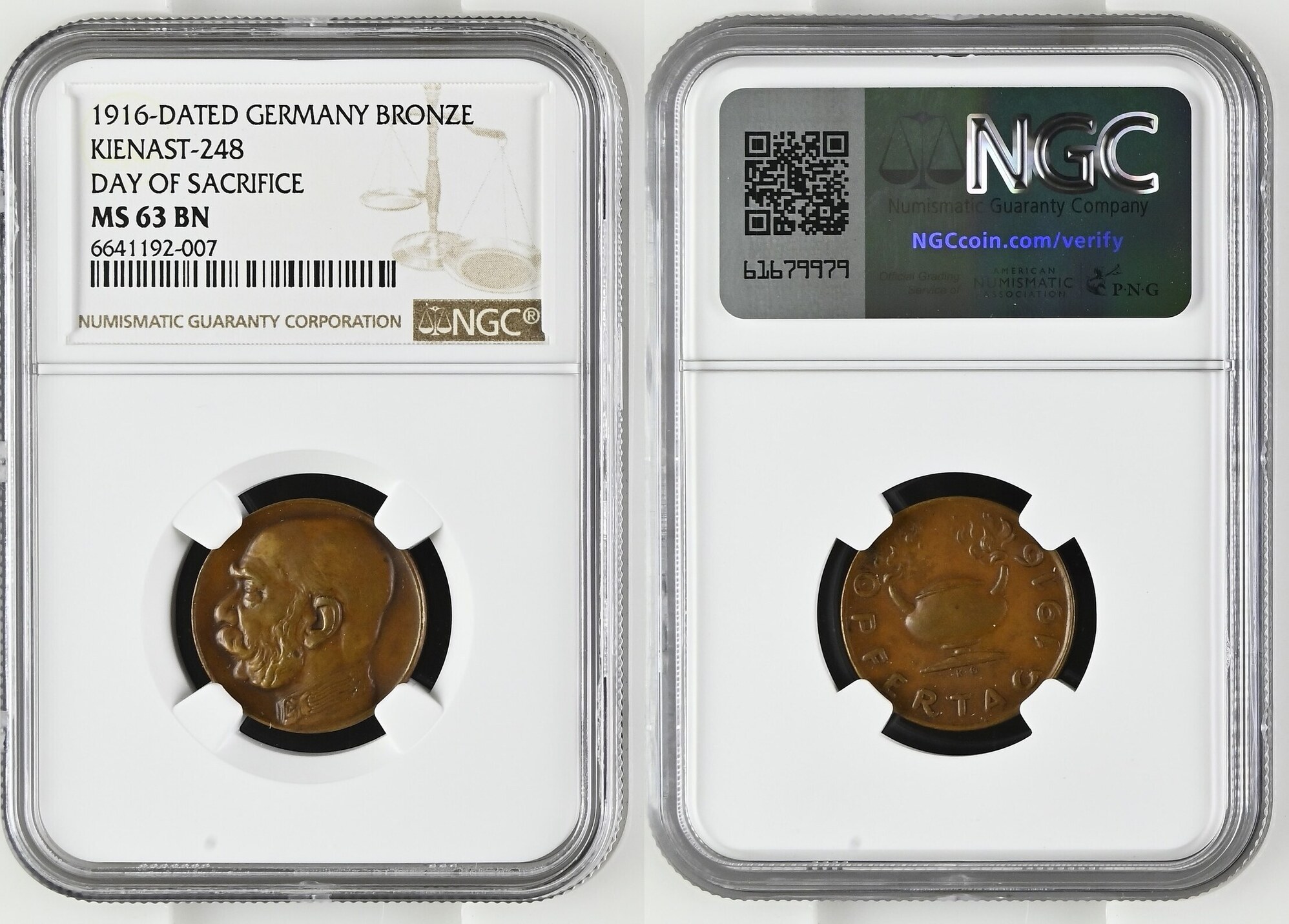 Deutschland Bronzemedaille - Medailleur Karl Goetz Opfertag 1916 - Day ...