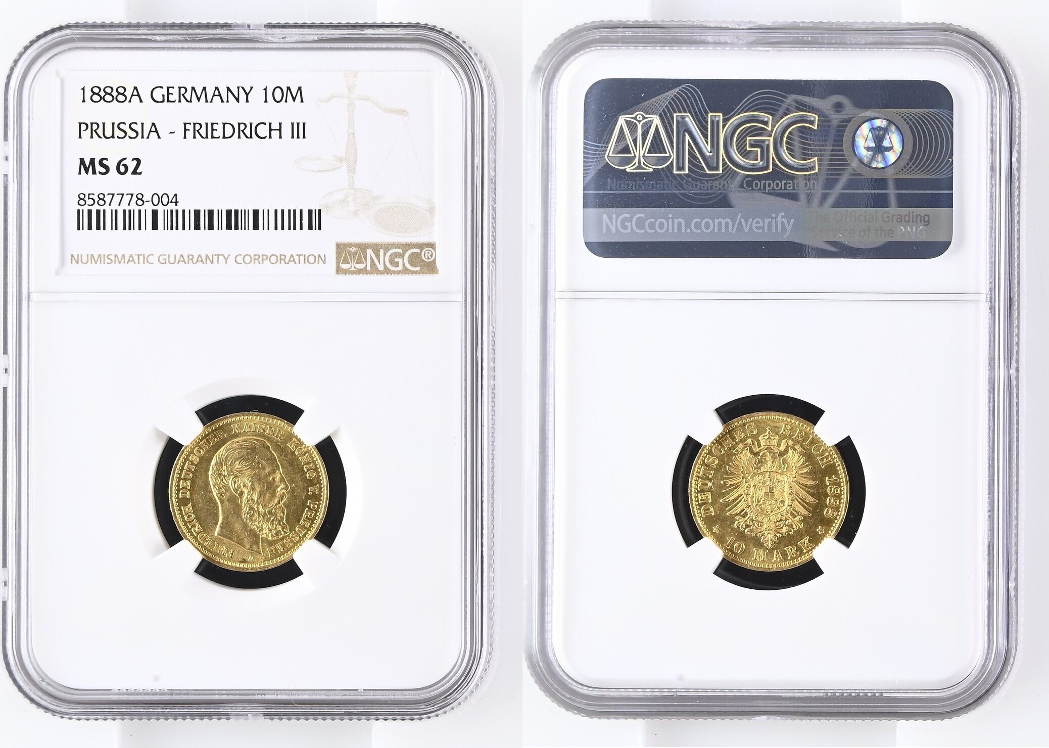Germany Preußen Kaiserreich 10 Mark Gold 1888 A Friedrich III ...