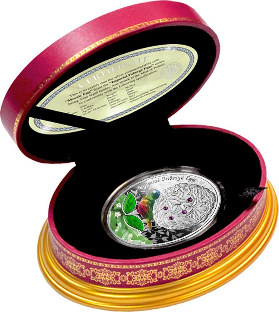 2 Dollars LAUREL TREE EGG Timeless Art of Fabergé Silver Coin 2$ Niue ...