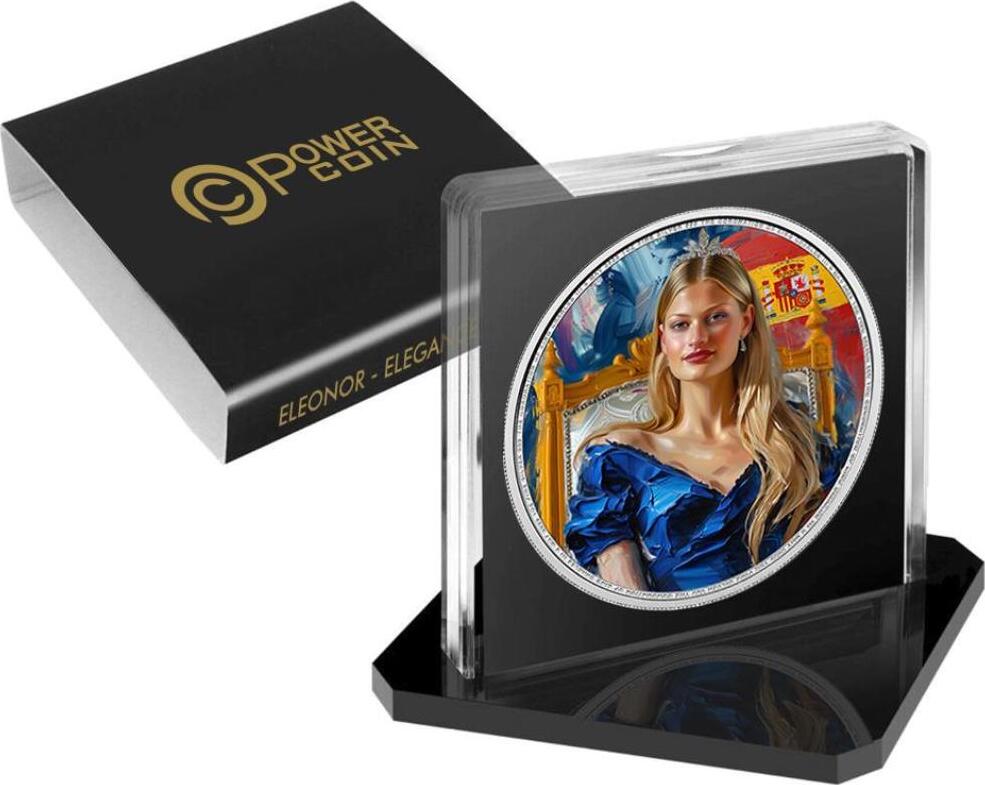 2 Pounds LEONOR Princess Elegance in Art 1 Oz Silver Coin 2£ Pound ...