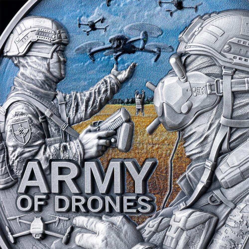 ARMY OF DRONES Guardians of Freedom 2 Oz Silver Coin 2000 Francs ...