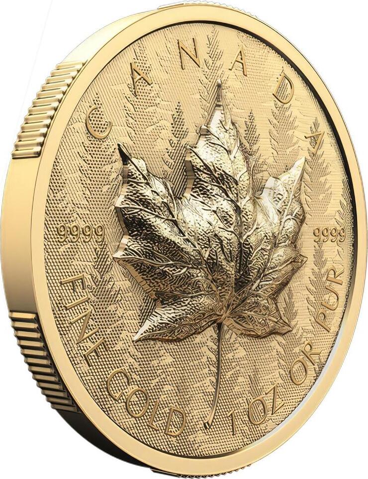 200 Dollars MAPLE LEAF Ultra High Relief 1 Oz Gold Coin 200$ Canada ...