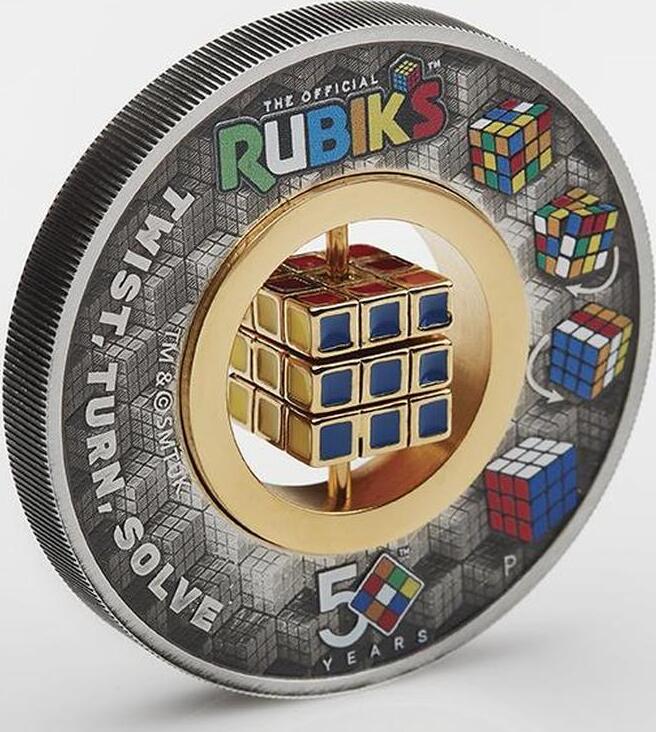 2 Dollars RUBIK CUBE 50th Anniversary 2 Oz Silver Coin 2$ Tuvalu 2024 ...