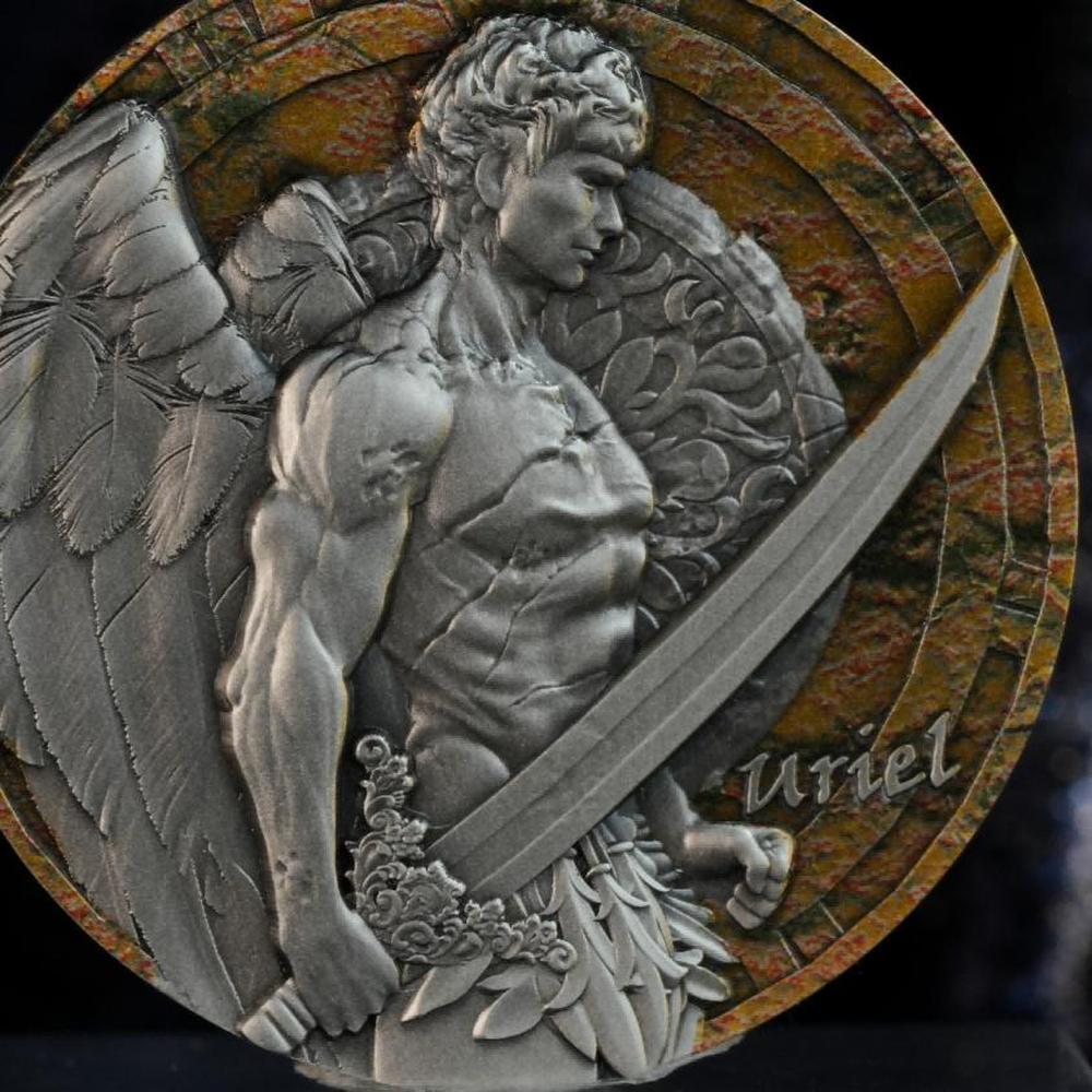 ARCHANGEL URIEL 2 Oz Silver Coin 2000 Francs Cameroon 2025 Antique ...