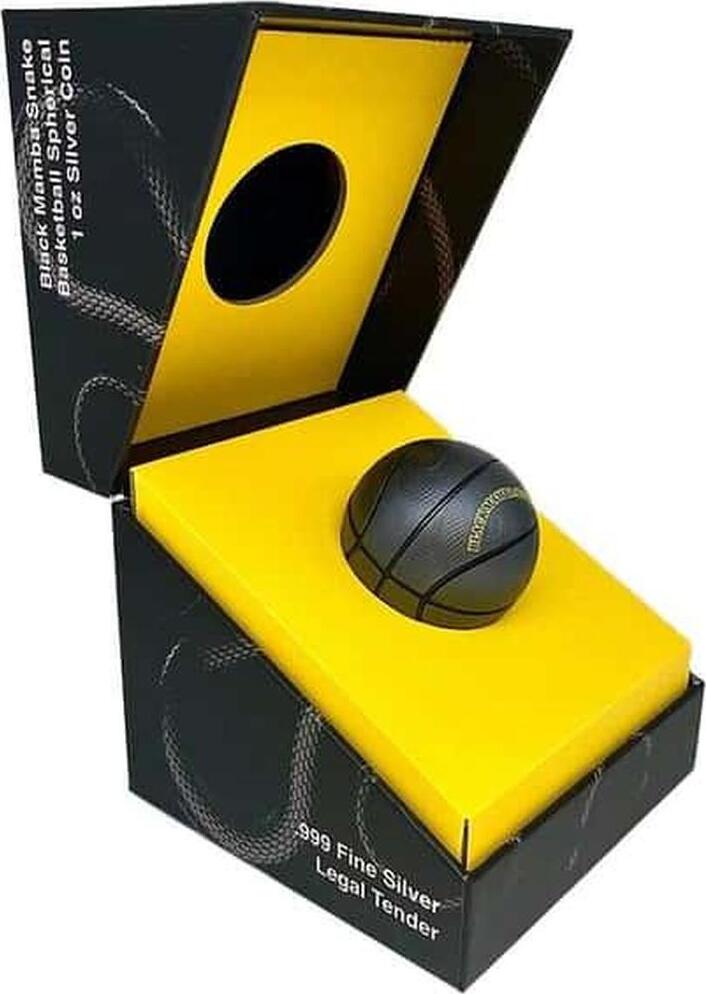 BLACK MAMBA BASKETBALL SPHERICAL 1 Oz Silver Coin 5000 Francs Chad 2024 ...