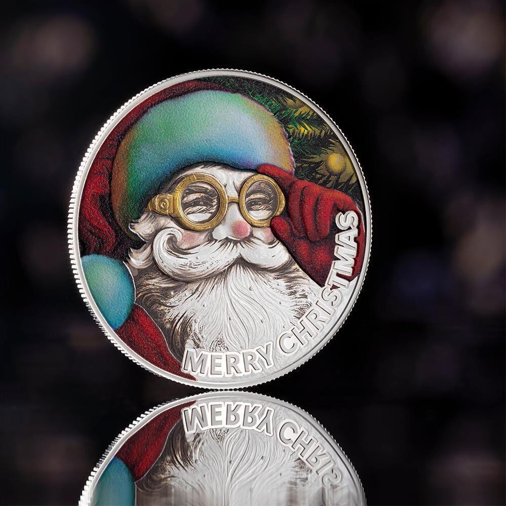 SANTA CLAUS Christmas Silver Coin 500 Francs Cameroon 2025 Prooflike ...