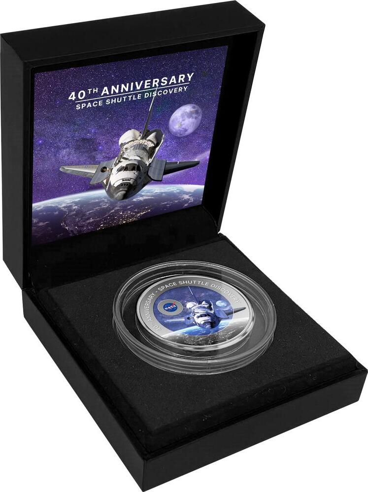 DISCOVERY SPACE SHUTTLE 40th Anniversary 1 Oz Titanium Coin 2 Cedis Ghana 2024 BU - Brilliant ...