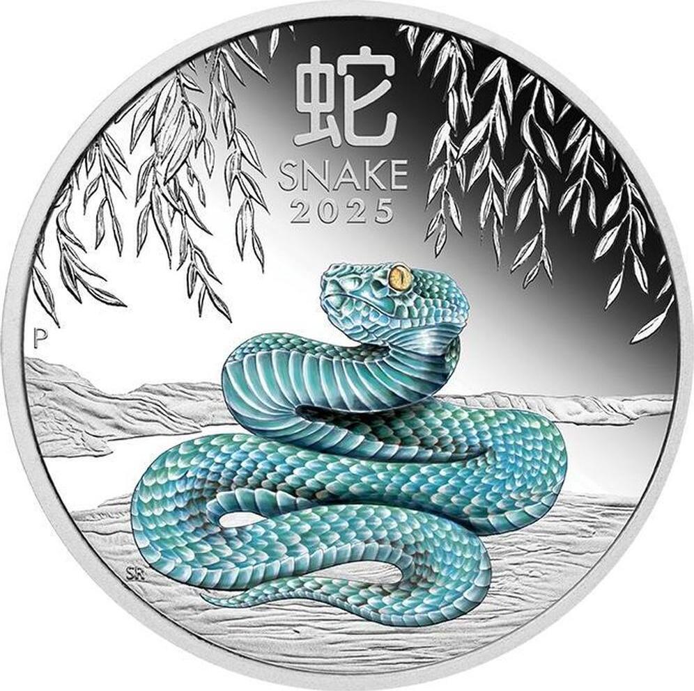 1 Dollar SNAKE Lunar Year Series III Colored 1 Oz Silver Coin 1 ...