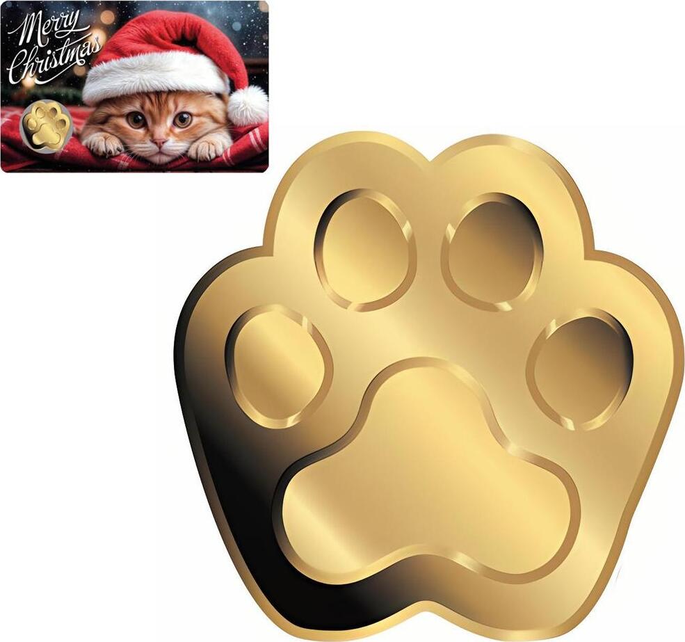 CHRISTMAS CAT 1/1000 Oz Gold Coin 3000 Francs Chad 2024 Prooflike | MA ...