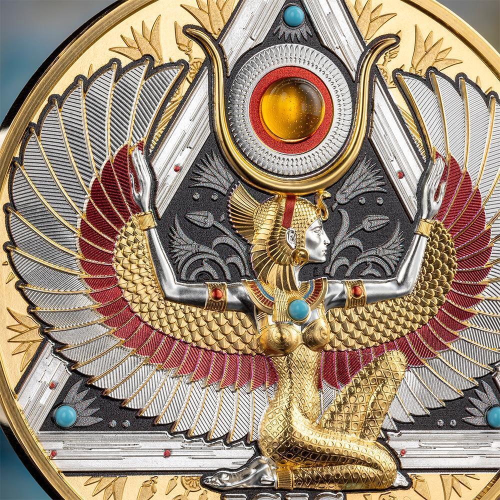 ISIS Gold Grandeur 5 Oz Silver Coin 5000 Francs Cameroon 2025 Prooflike ...