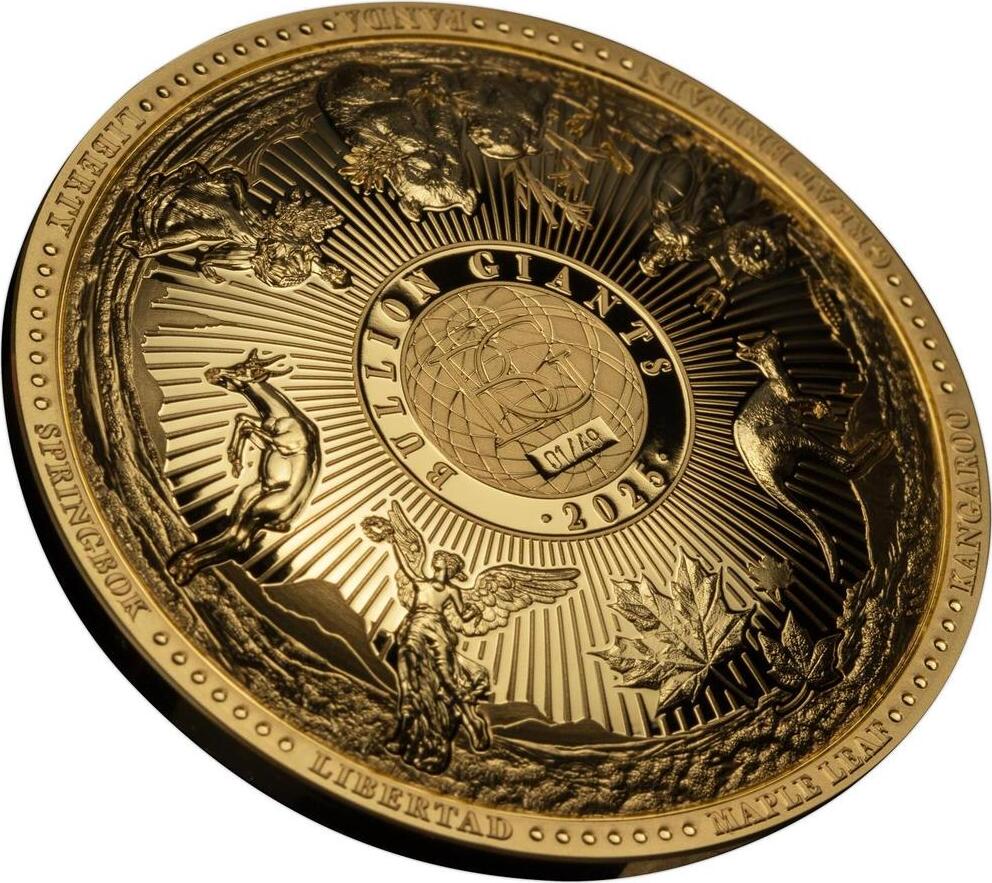 25 Dollars BULLION GIANTS Gold Coin 25$ Solomon Islands 2025 Prooflike ...