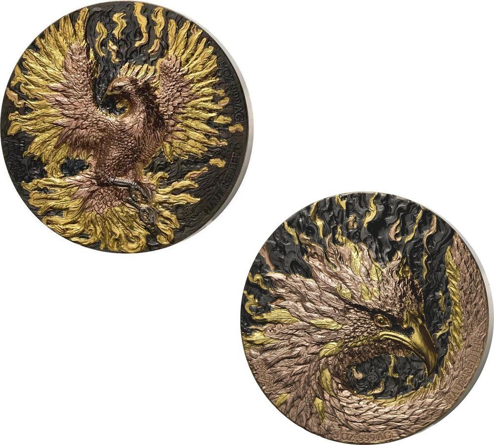 PHOENIX Edition Signature Set 2 x 5 Oz Silver Coins 5000 Francs Ivory ...