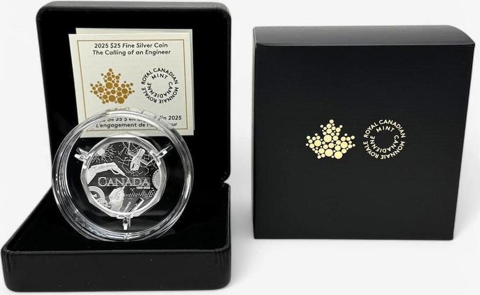 25 Dollars CALLING OF AN ENGINEER Silver Coin 25$ Canada 2025 Proof ...