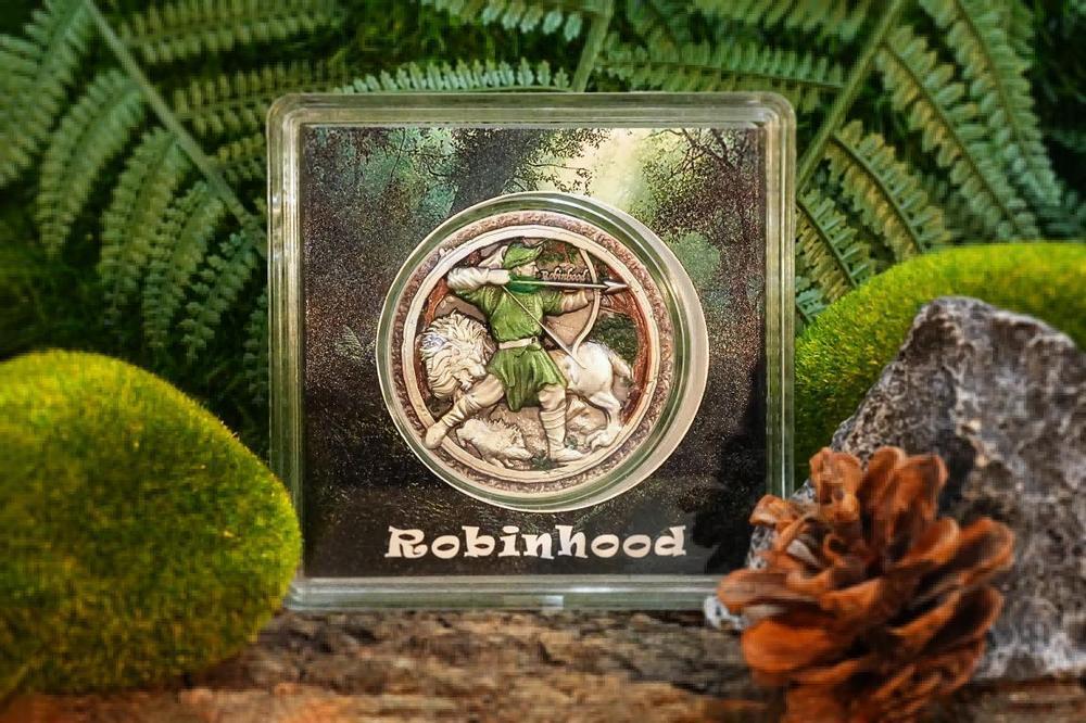 ROBIN HOOD 2 Oz Silver Coin 2000 Francs Cameroon 2025 Antique Finish ...