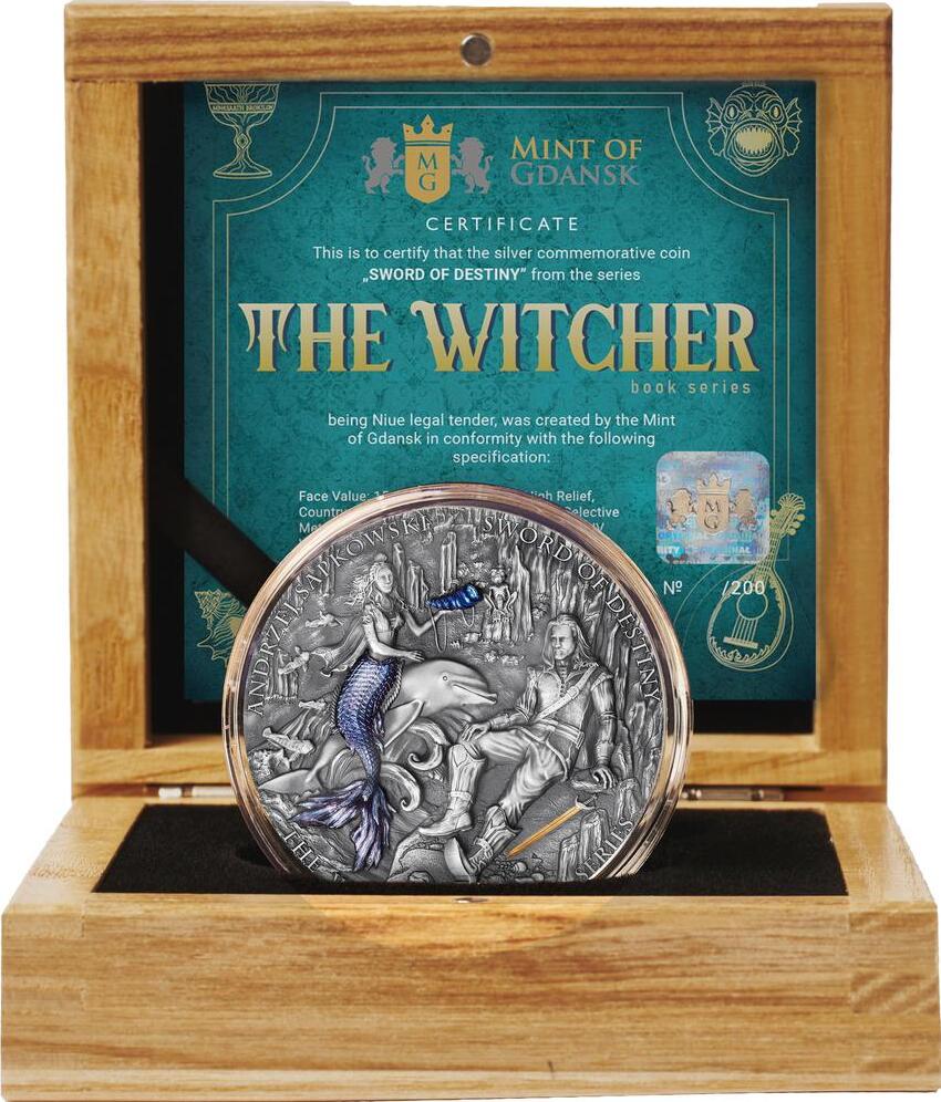 15 Dollars SWORD OF DESTINY The Witcher Silver Coin 15$ Niue 2025 ...