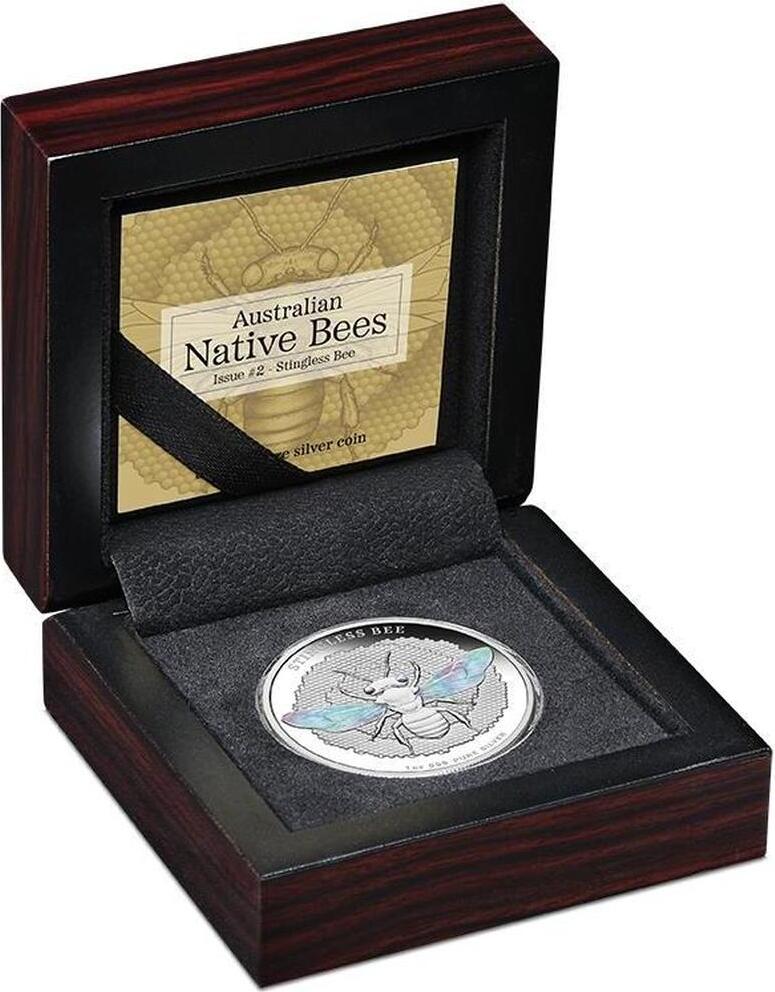 2 Dollars STINGLESS BEE Australian Native Bees 1 Oz Silver Coin 2$ Niue ...