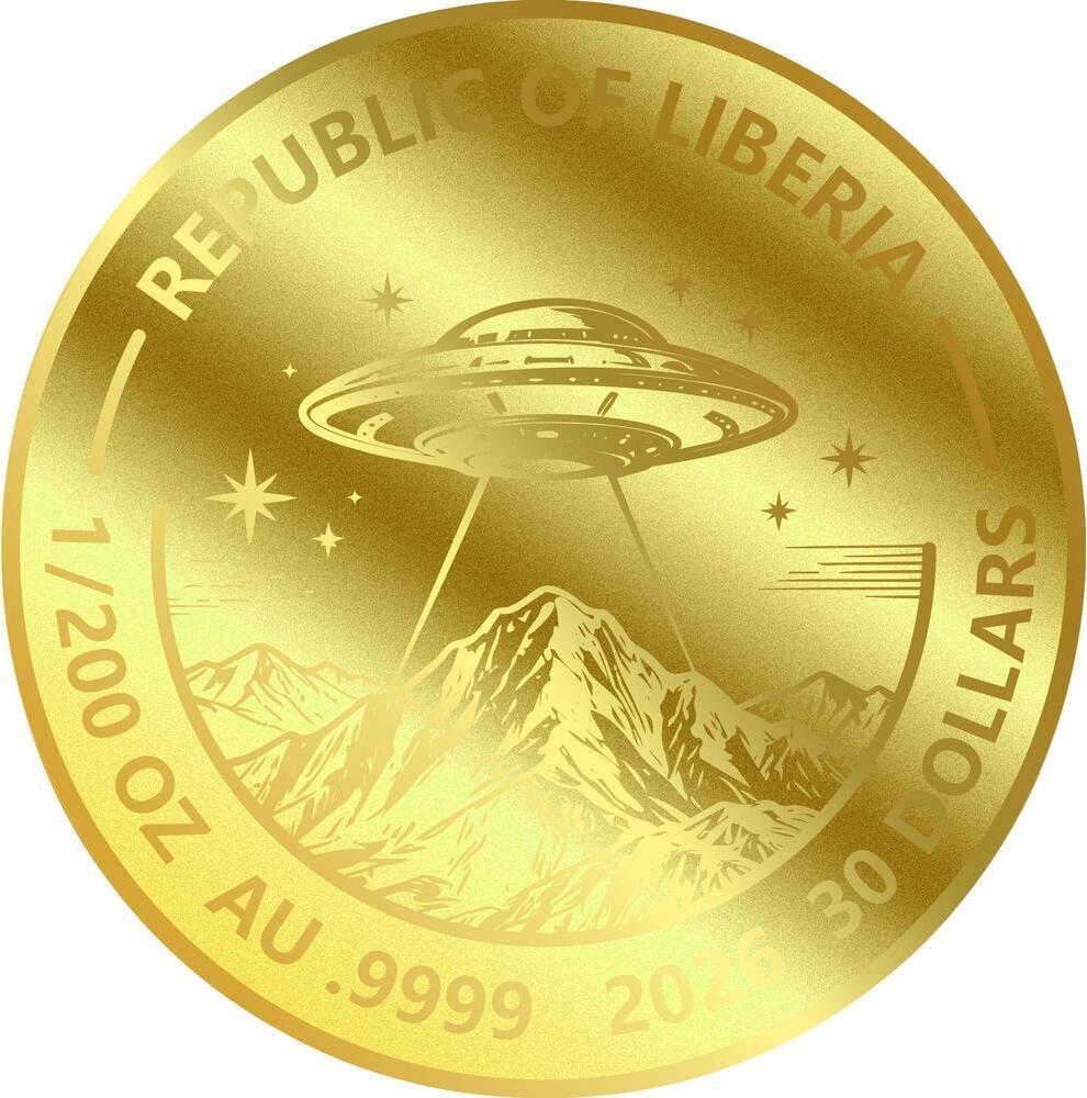 30 Dollars ALIEN 1/200 Oz Gold Coin 30$ Liberia 2026 Prooflike | MA-Shops