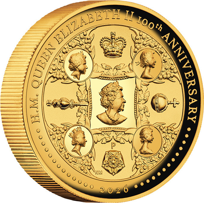 200 Dollars H.M. QUEEN ELIZABETH II 100th Anniversary 2 Oz Gold Coin ...
