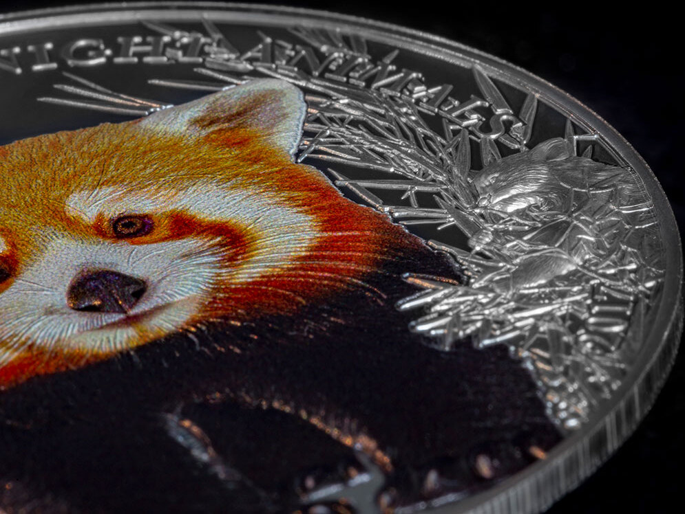 5 Dollars RED PANDA Night Animals 1 Oz Silver Coin 5$ Cook Islands 2017 ...