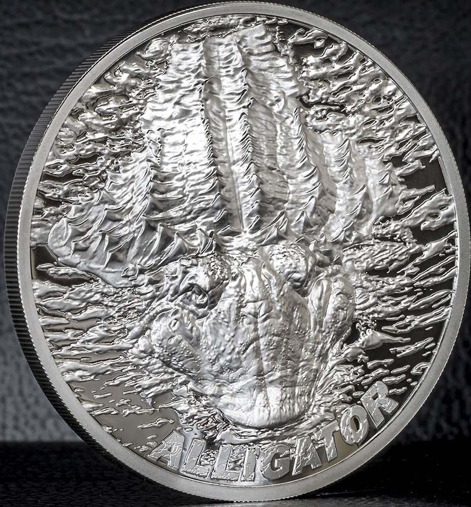 5 Dollars ALLIGATOR Bitemarks 1 Oz Silver Coin 5$ Palau 2018 Proof | MA ...