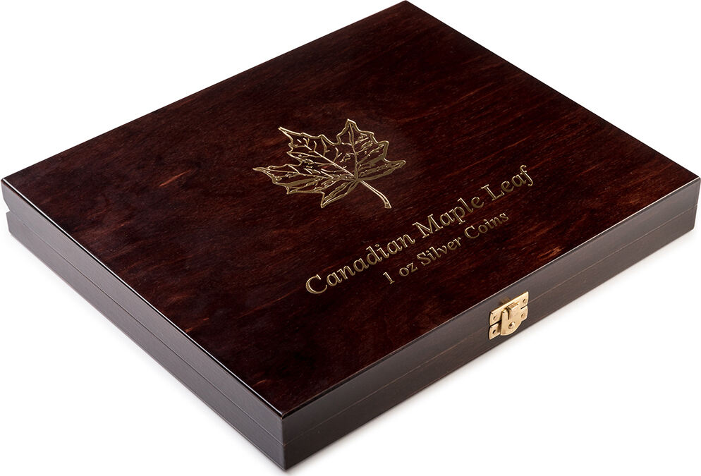WOODEN CASE Maple Leaf 1 Oz Display 20 Silver Coins Holder | MA-Shops