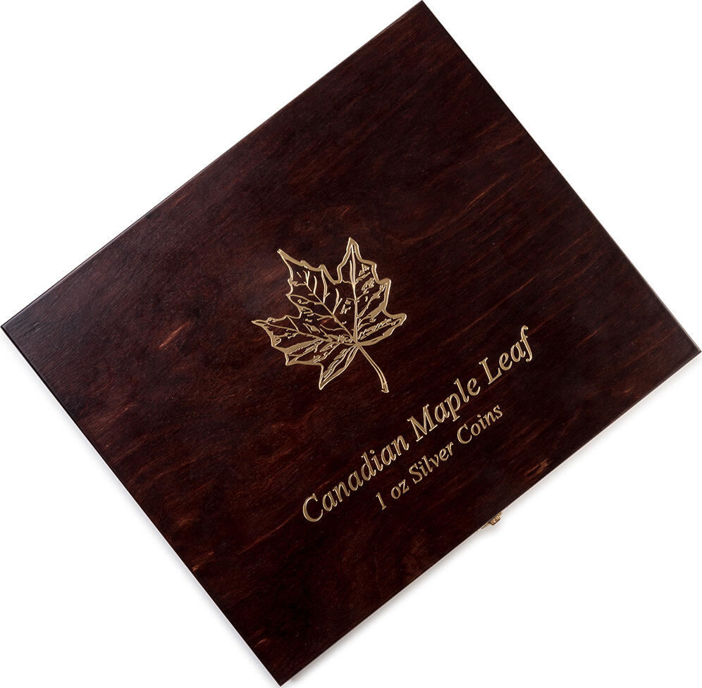WOODEN CASE Maple Leaf 1 Oz Display 20 Silver Coins Holder | MA-Shops