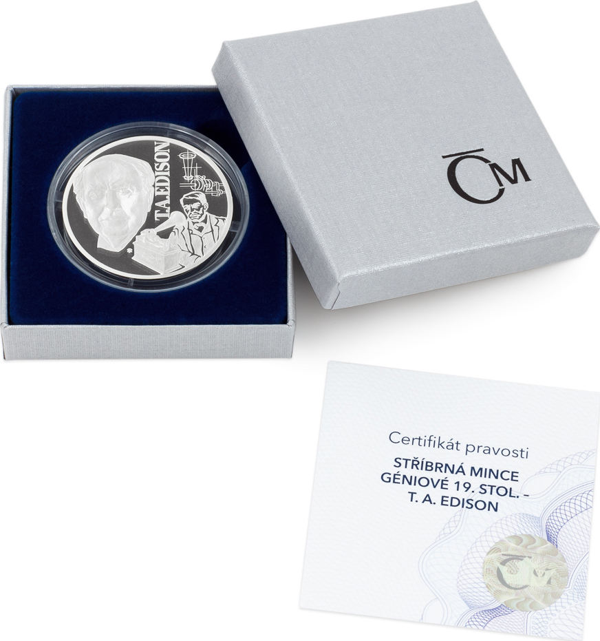 1 Dollar THOMAS ALVA EDISON 19th Century Geniuses 1 Oz Silver Coin 1 ...