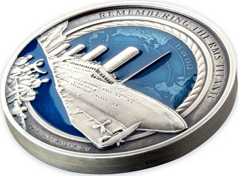 10 Dollars REMEMBERING THE RMS TITANIC 35th Anniversary 3 Oz Silver ...