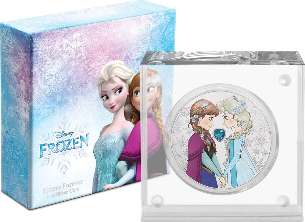 2 Dollars ANNA AND ELSA SISTERS FOREVER Disney Frozen Gemstone 1 Oz ...