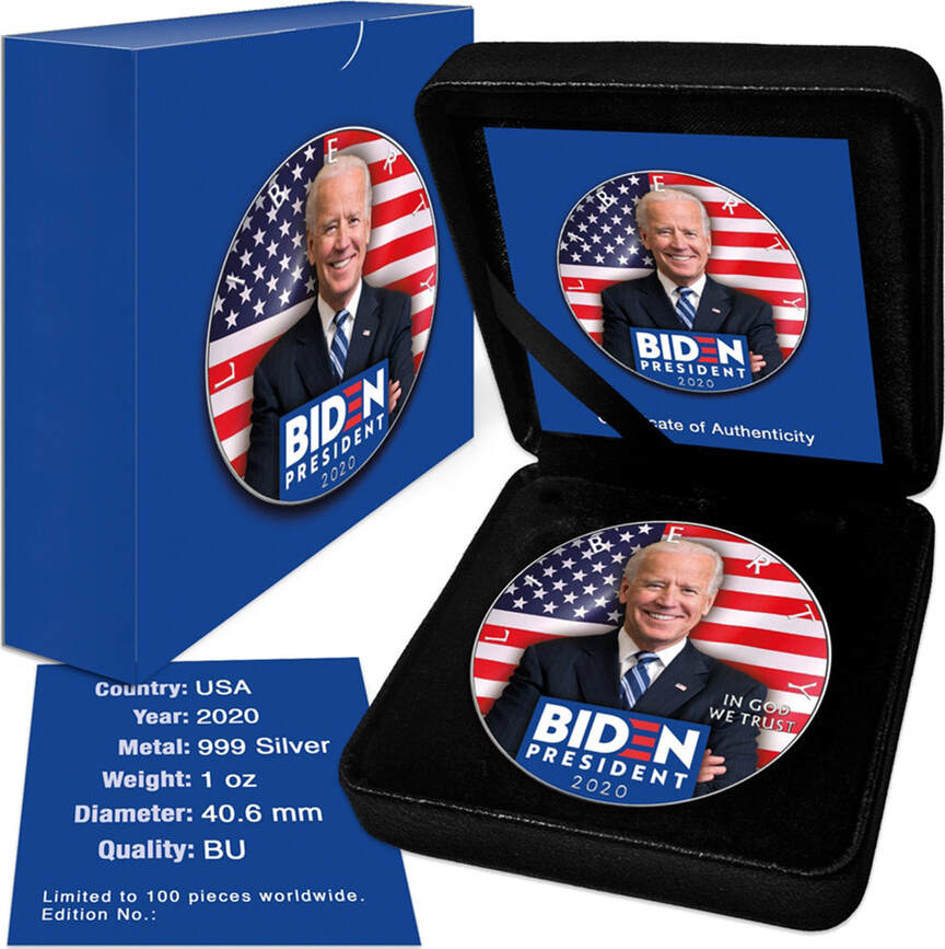 United States 1 Dollar PRESIDENT BIDEN Kamala Walking Liberty 1 Oz ...