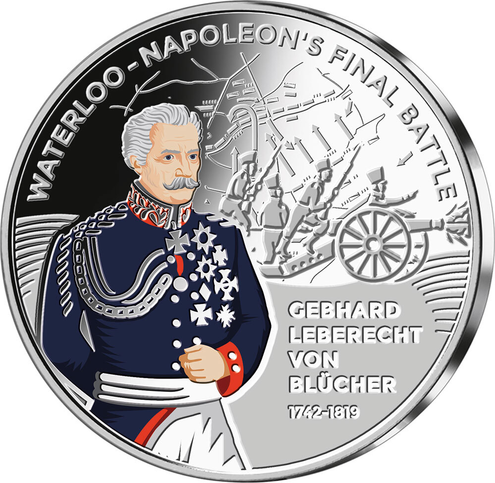 WATERLOO NAPOLEON FINAL BATTLE Set 3 x 1/2 Silver Coins 50 Pence ...