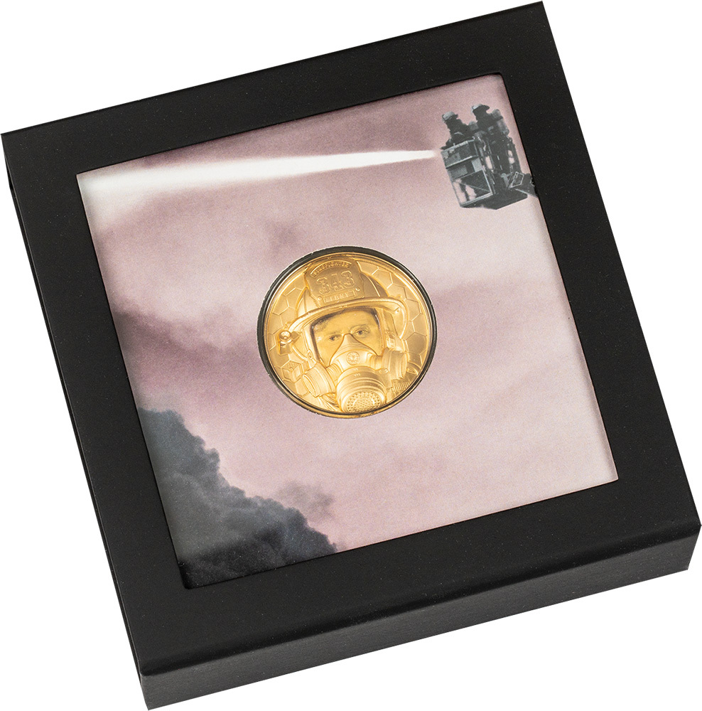 250 Dollars FIREFIGHTER Real Heroes 1 Oz Gold Coin 250$ Cook Islands ...