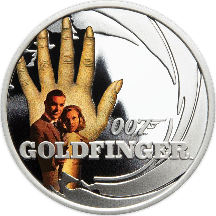 GOLDFINGER 007 Agent Silver Coin 50 Cents Tuvalu 2021 Proof | MA-Shops