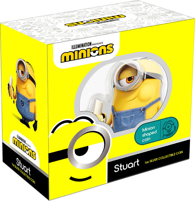 2 Dollars MINION Shape Stuart 1 Oz Silver Coin 2$ Niue 2021 Proof | MA ...