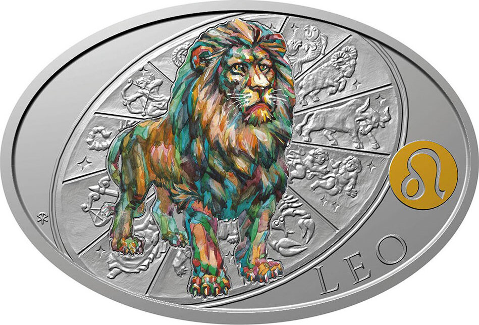 1 Dollar LEO Sign of Zodiac 1 Oz Silver Coin 1$ Niue 2021 Proof | MA-Shops