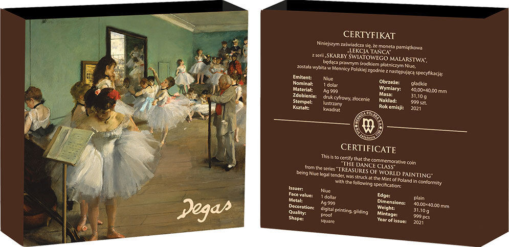 1 Dollar DANCE CLASS Edgar Degas Treasures of World Painting 1 Oz ...