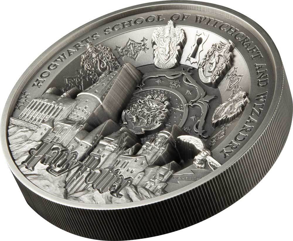 HARRY POTTER IN HOGWARTS Multiple Layer Giant 1 Kg Kilo Silver Coin 25 ...