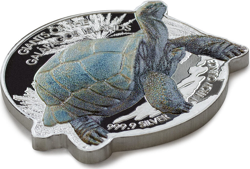 2 Dollars TORTOISE Giants of the Galapagos Island 1 Oz Silver Coin 2 ...