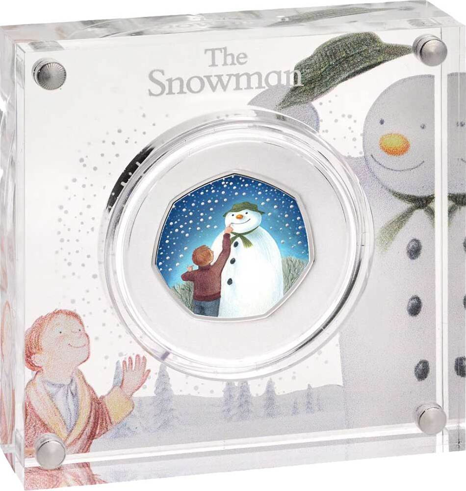 SNOWMAN Silver Coin 50 Pence United Kingdom 2021 Proof | MA-Shops