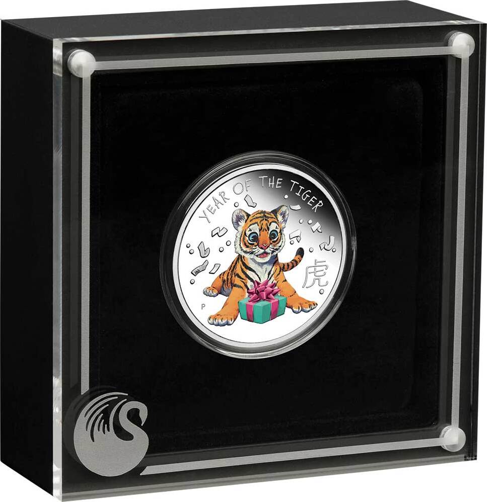 BABY TIGER Silver Coin 50 Cents Tuvalu 2022 Proof | MA-Shops