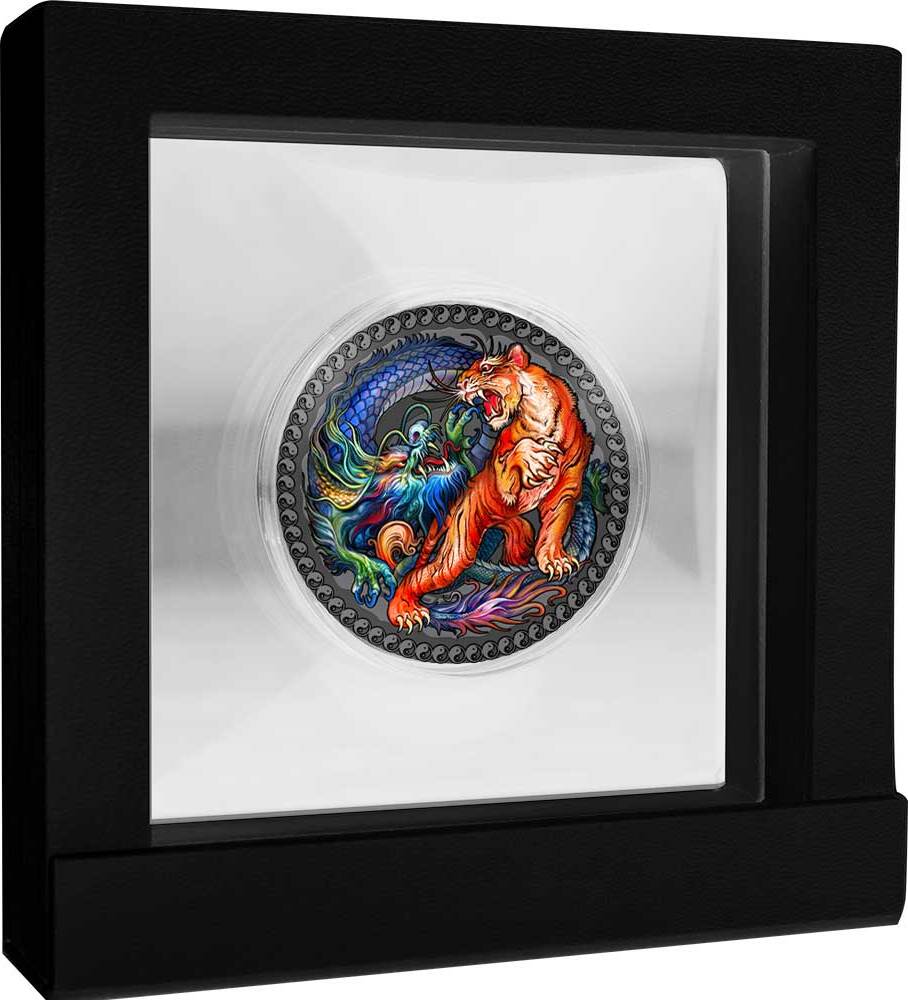 TIGER AND DRAGON Oriental Culture Silver Coin 10 Cedis Ghana 2022 ...