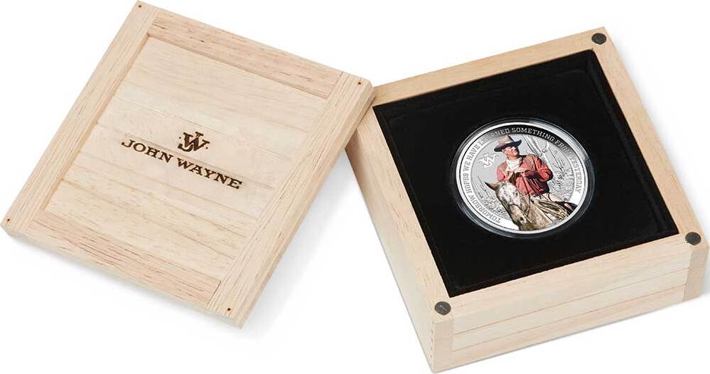 1 Dollar JOHN WAYNE 1 Oz Silver Coin 1$ Tuvalu 2022 Proof | MA-Shops