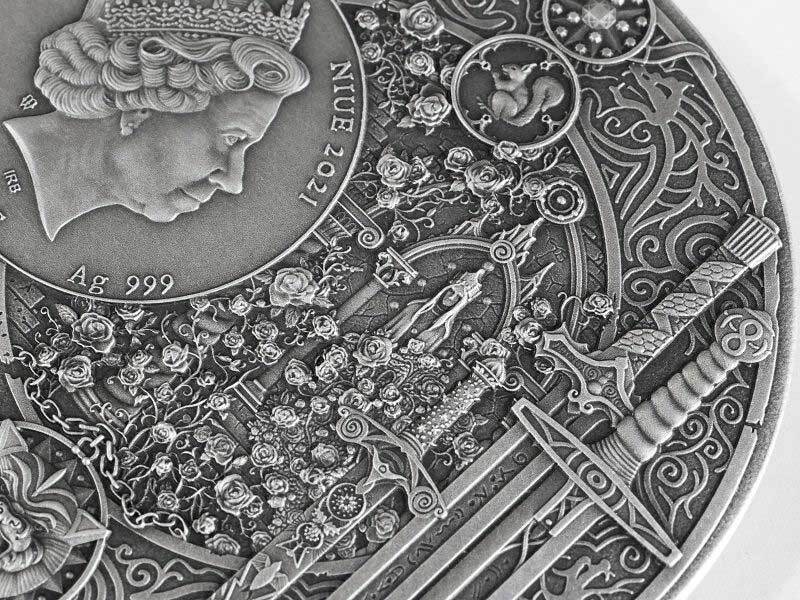 5 Dollars BLOOD OF ELVES the Witcher 2 Oz Silver Coin 5$ Niue 2021 ...