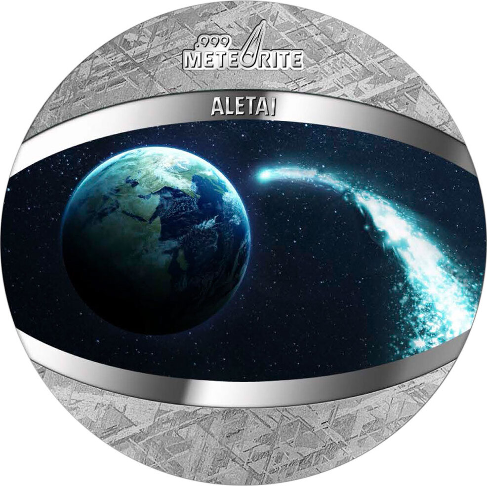 1 Dollar ALETAI Iron 1 Oz Meteorite Coin 1$ Niue 2022 BU - Brilliant ...